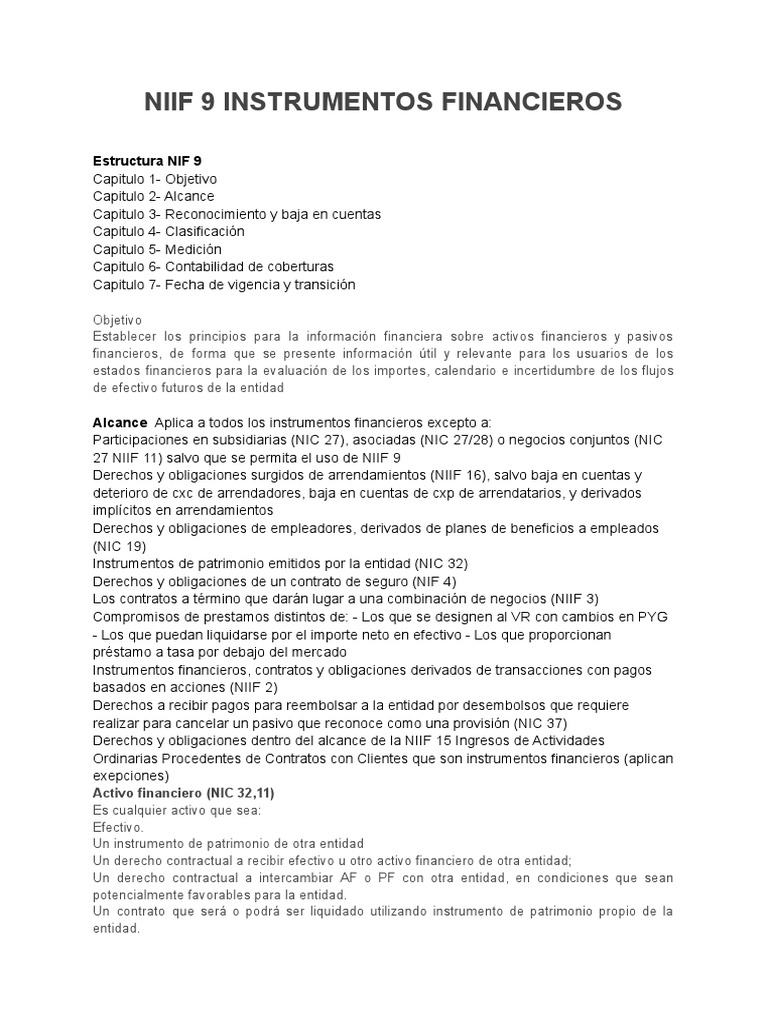 Niif 9 Instrumentos Financieros | PDF | normas internacionales de ...