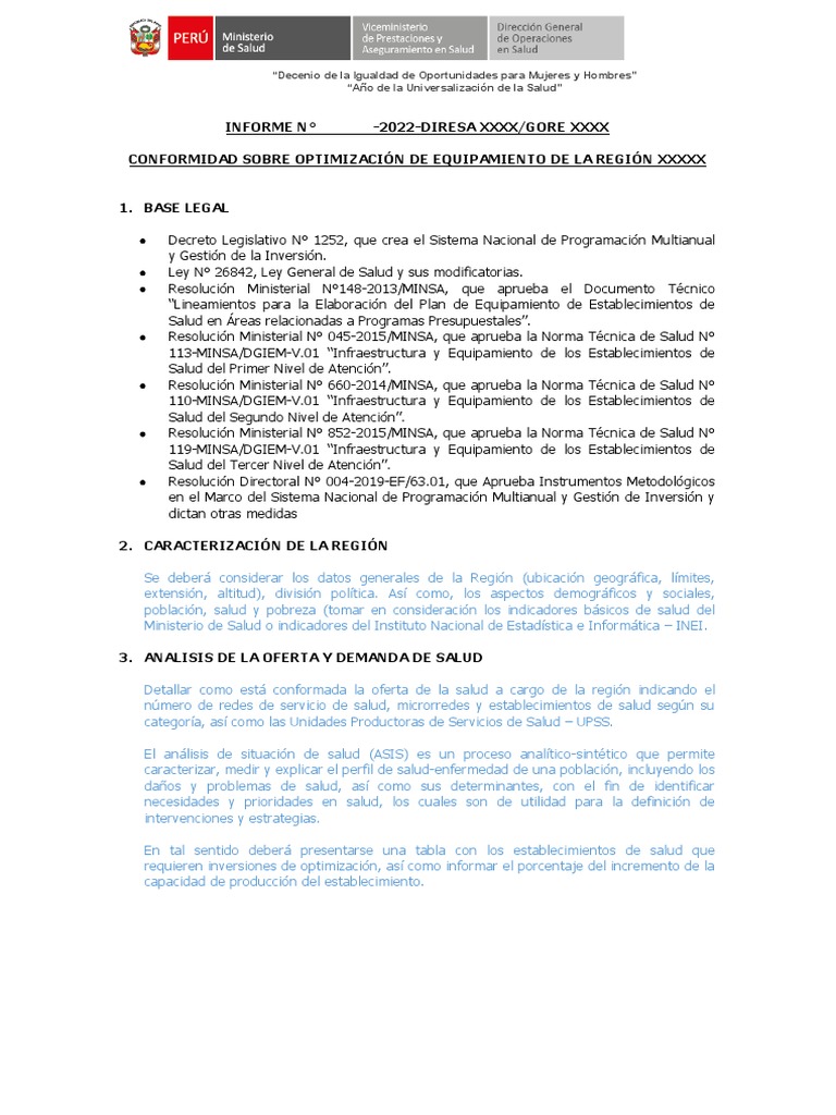 Informe Conformidad DIRESA | PDF
