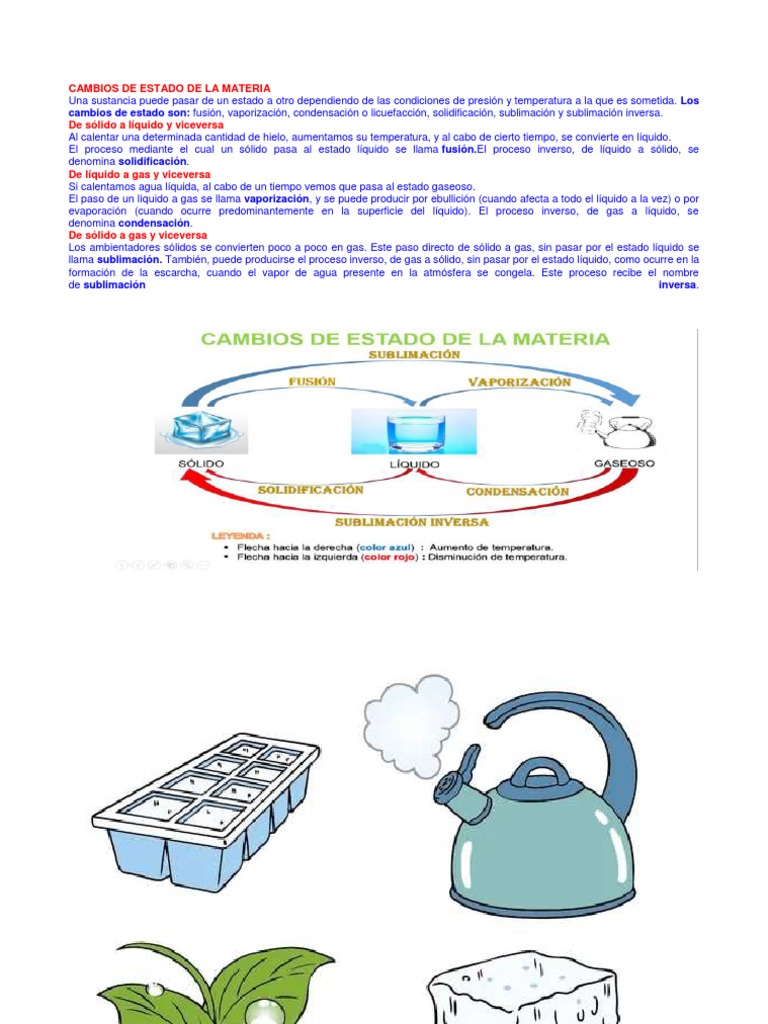 Cambios de Estado de la Materia | PDF