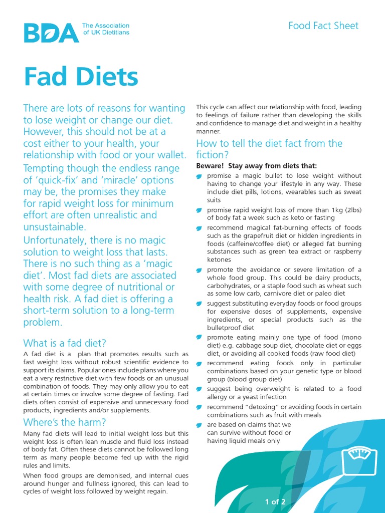 Fad-Diets-food-fact-sheet | PDF