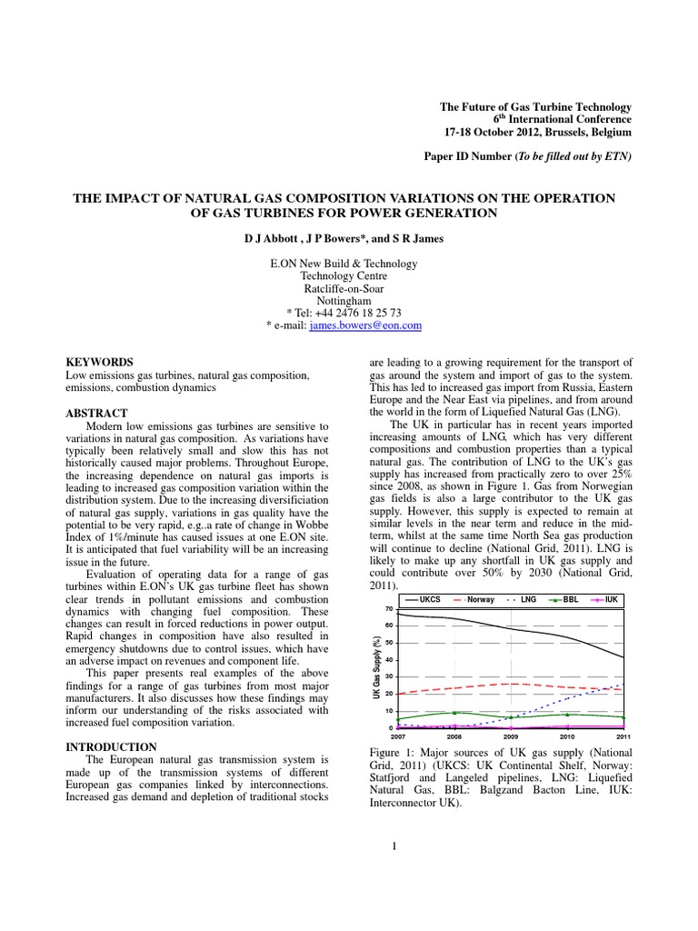Impact of Gas Composition on Turbines | PDF | Technology & Engineering