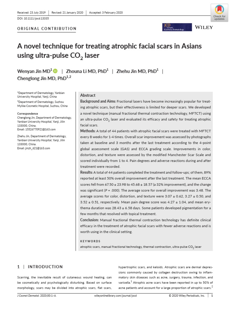 Novel CO2 Laser Technique for Atrophic Scars | PDF