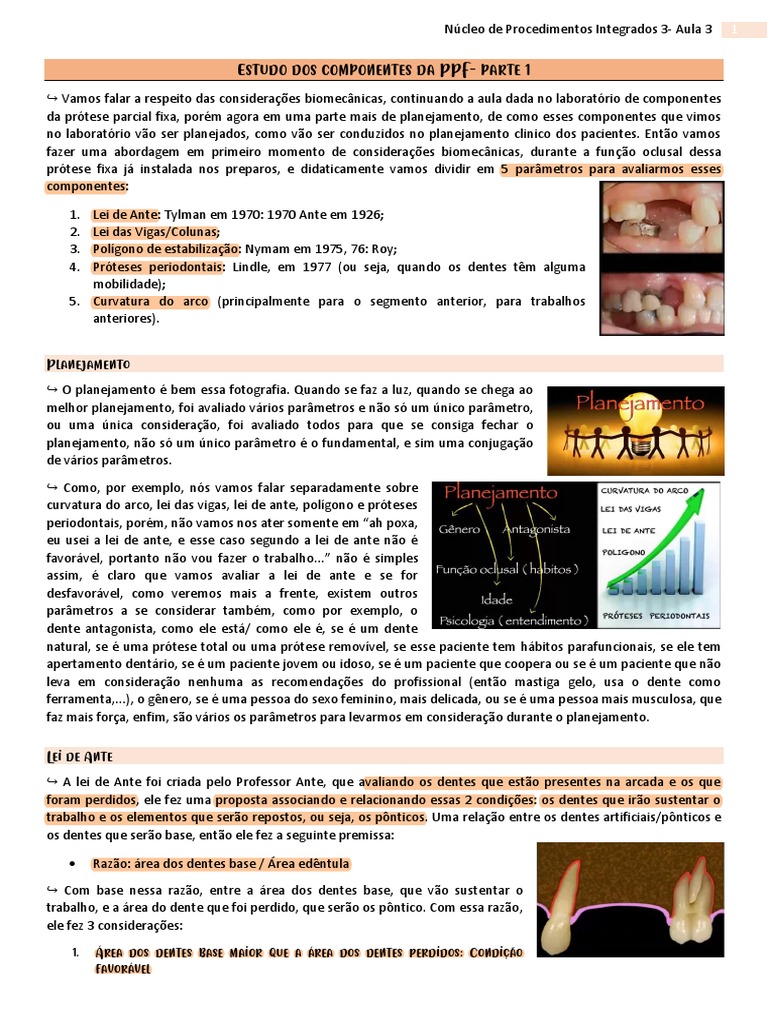 Aula 2 NPI 3 - Estudo Dos Componentes Da PPF - Parte 1 | PDF | Dente ...