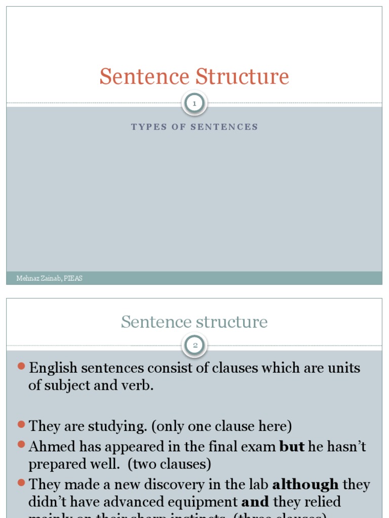 Sentence Structure | PDF | Sentence (Linguistics) | Semiotics