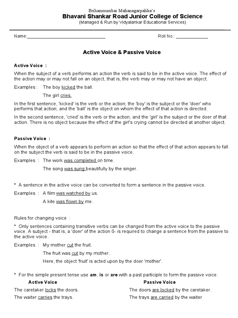 11 Active & Passive Voice | PDF