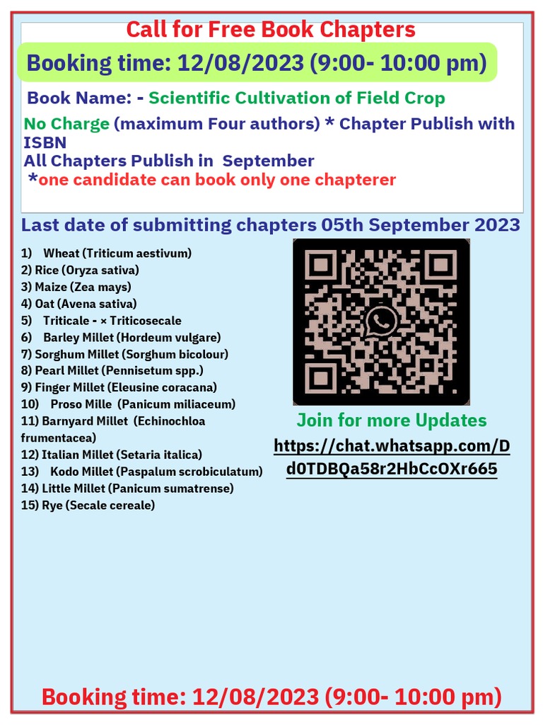 Scientific Cultivation of Field Crop Free Book Chapter | PDF | Science ...