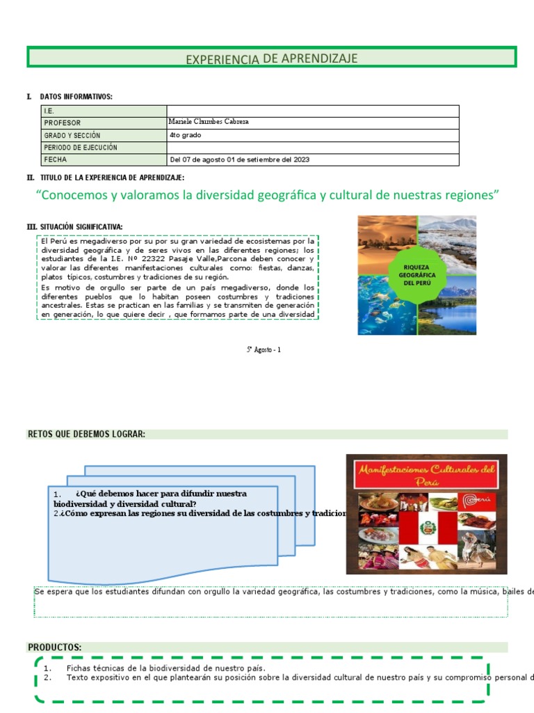 5° Grado - Experiencia de Aprendizaje N°06 | PDF | Ecuaciones | Aprendizaje