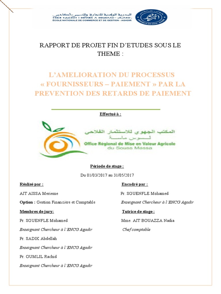 Rapport de Stage Ormva/sm | PDF | Affaires