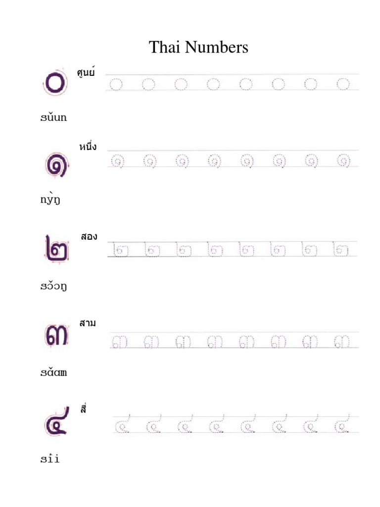Thai - Numbers | PDF