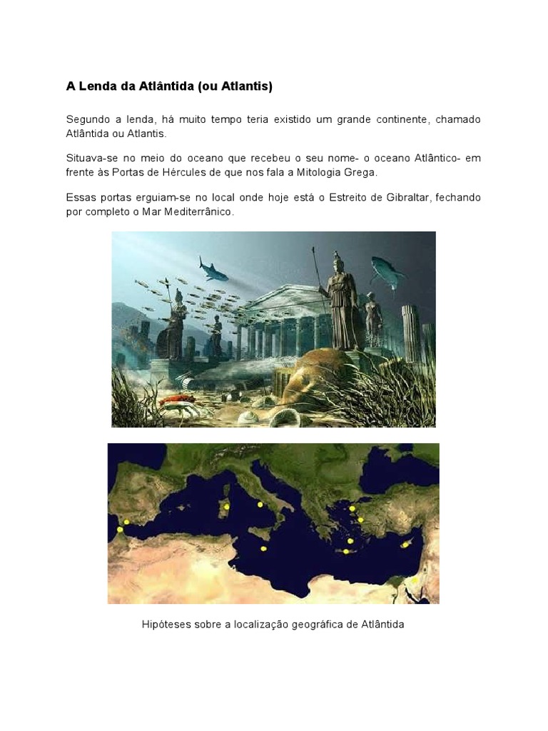 A Lenda Da Atlântida Ou Atlantis | PDF