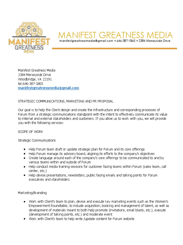 Fred Deese Forum Contract | PDF | Public Relations | Marketing