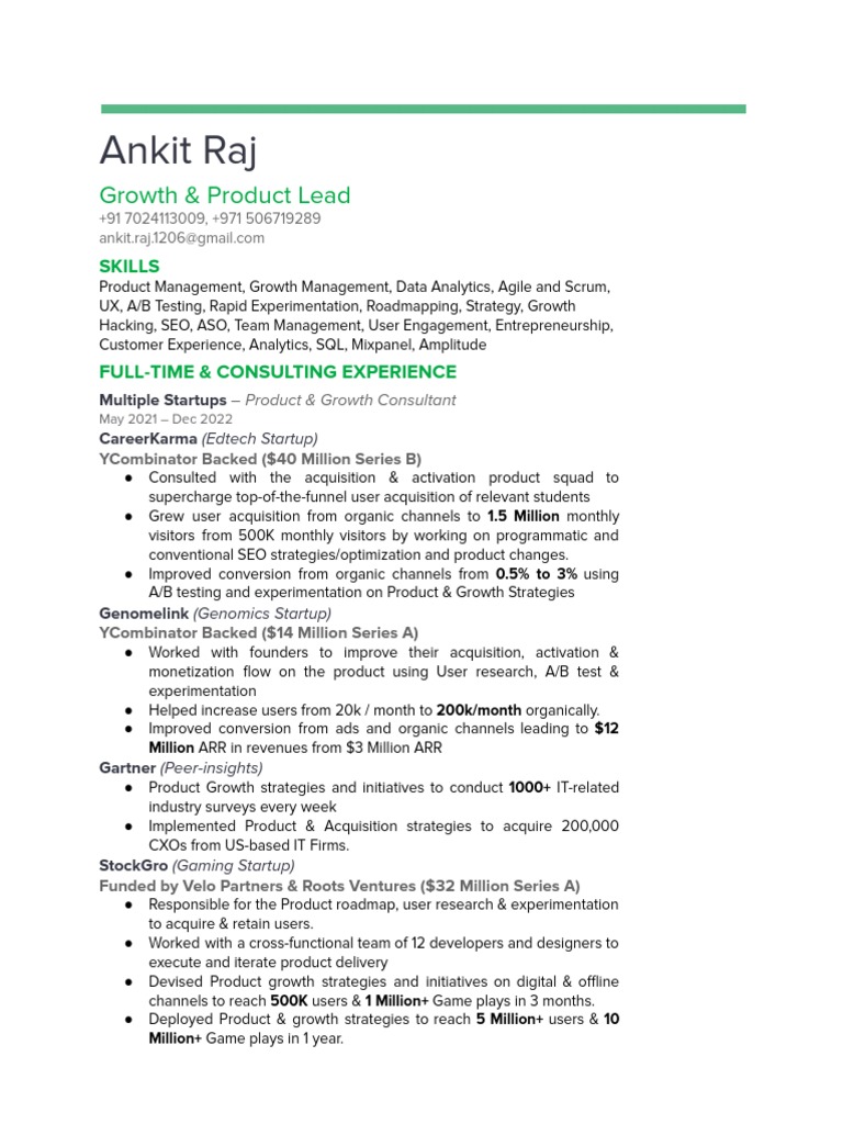 Ankit Raj - CV | PDF
