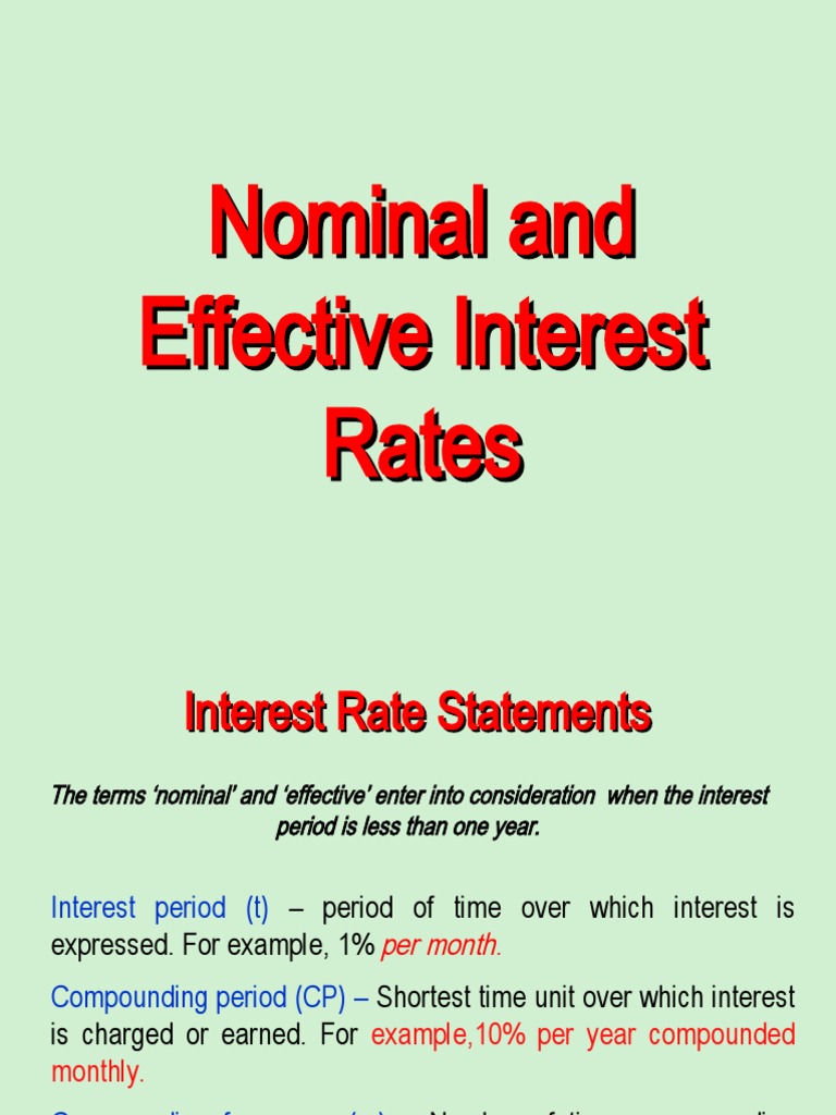 Nominal & Effective Interest Rates | PDF