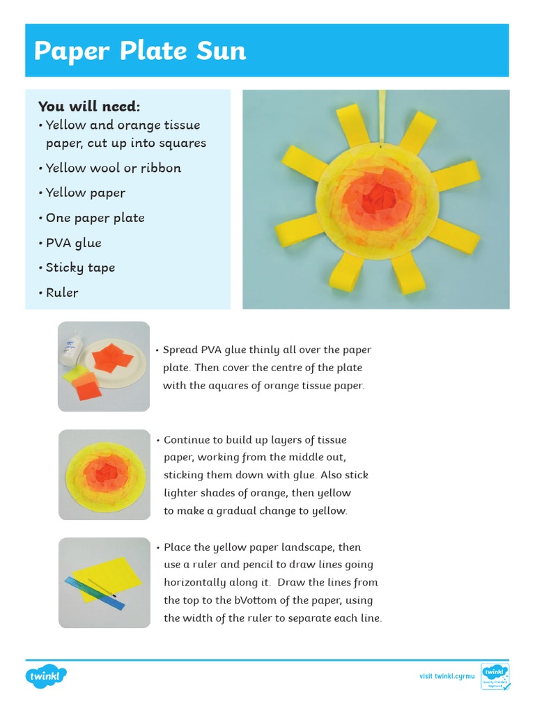 Paper Plate Sun Craft Instructions | PDF | Equipment | Industrial Processes