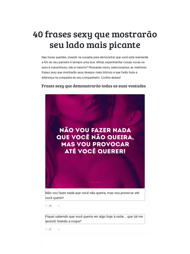40 Frases Sexy Que Mostrarão Seu Lado Mais Picante Pdf