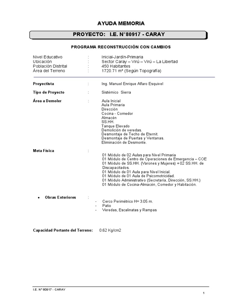 01 Ayuda Memoria Caray | PDF