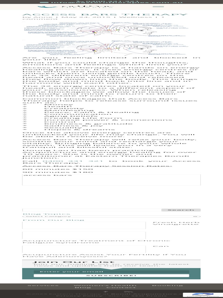 Access Bars Therapy Eastern Therapies | PDF