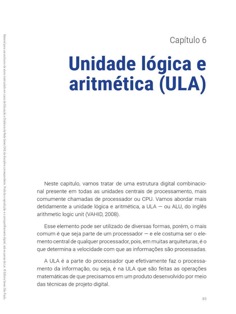 6 Unidade Lógica e Aritmética | PDF | Informática | Eletrônicos digitais