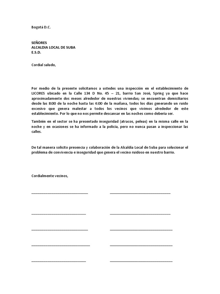 Carta Queja Alcaldia | PDF