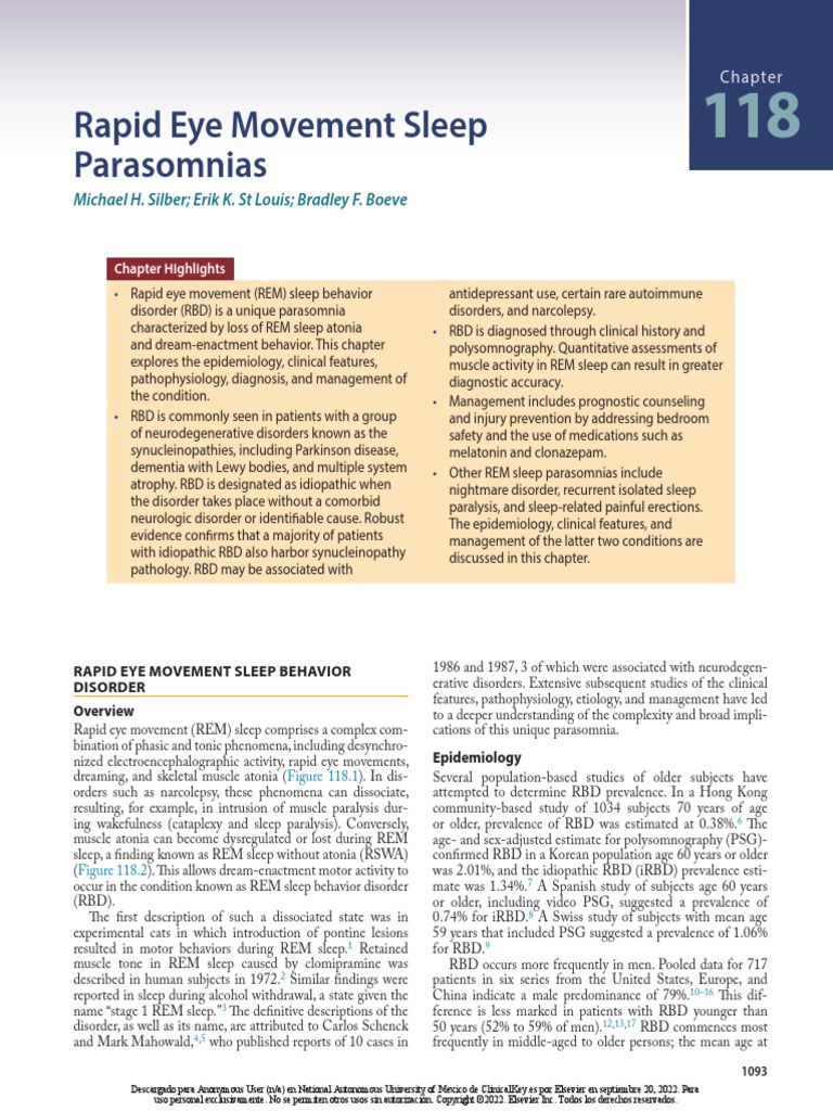 Parasomnias Rem Meir | PDF | Self-Improvement | Science & Mathematics