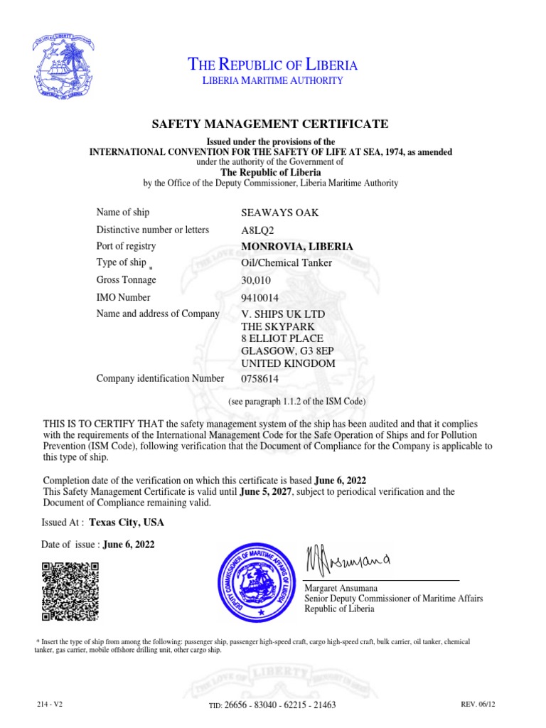 Safety Management Certificate (SMC) Full Term - Unlocked | PDF | Law ...