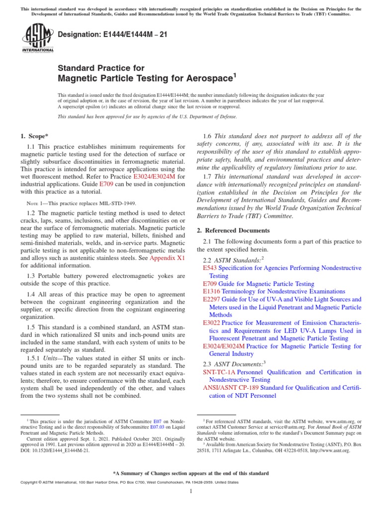 Astm E1444 - E1444m (2021) | PDF | Nondestructive Testing | Inductor