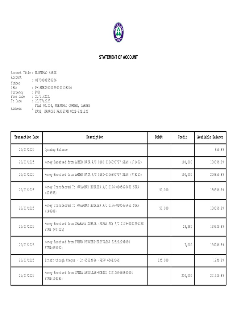 Account Full Statement | PDF | Cheque | Automated Teller Machine