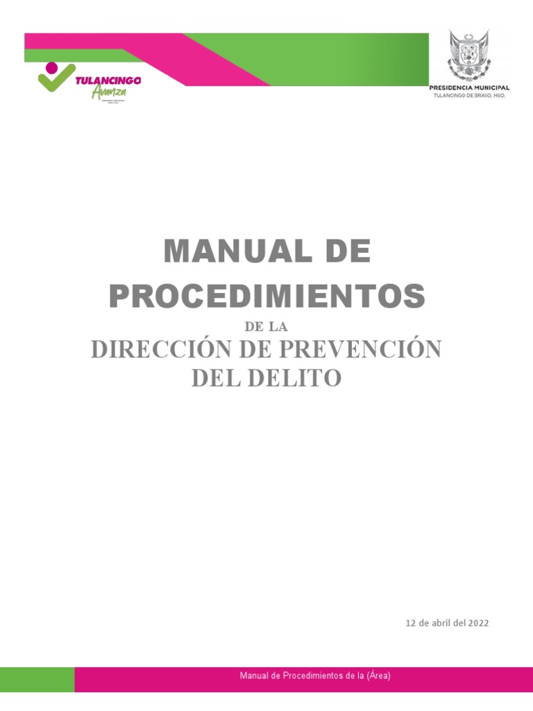 Manual de Procedimientos Prevencion Delito | PDF | Prevención del crimen