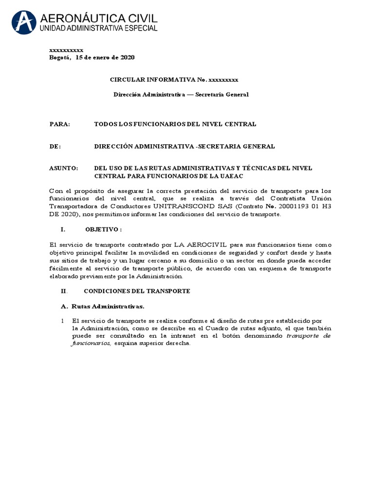 Circular de Transporte Aerocivil | PDF | Transporte