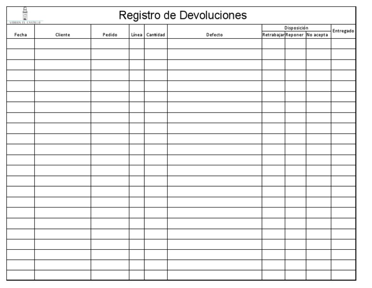 Formato Registro Devoluciones | PDF