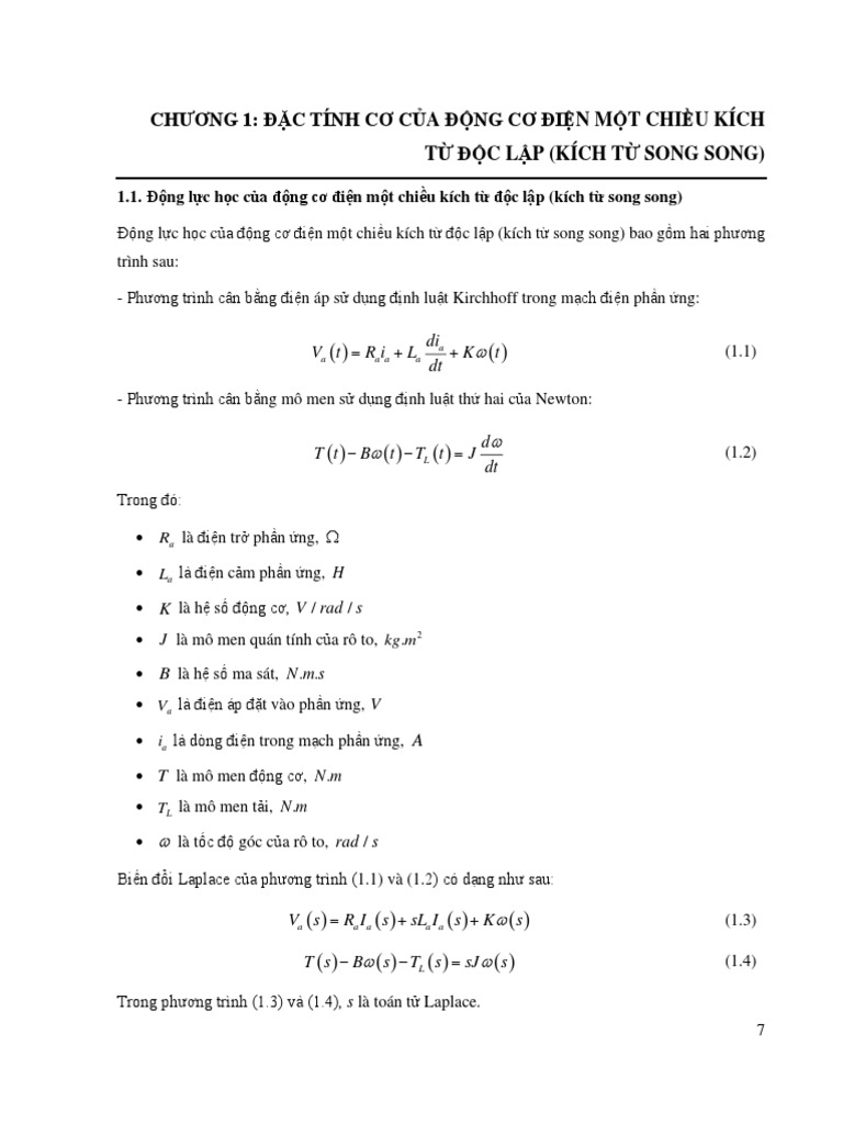 Mo Hinh Hoa Dong Co Dien 1 Chieu | PDF