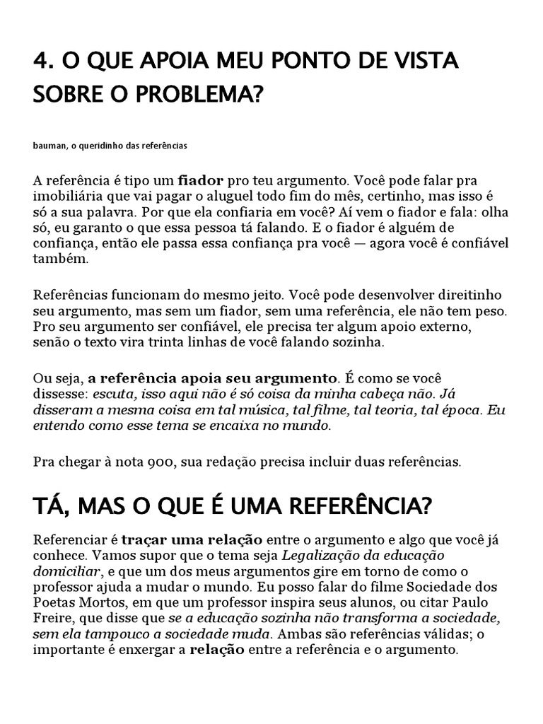 Como Argumentar - o Que Apoia Meu Ponto de Vista Sobre o Problema | PDF | Sociologia | Pensamento