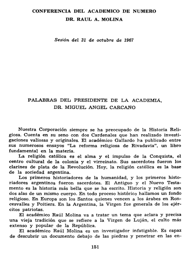 Raúl Molina - Leyenda e Historia de La Virgen de Luján | PDF
