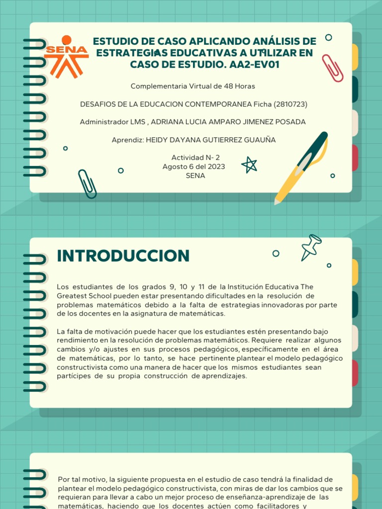 AA2-EV01. Evidencia Estudio de Caso | PDF