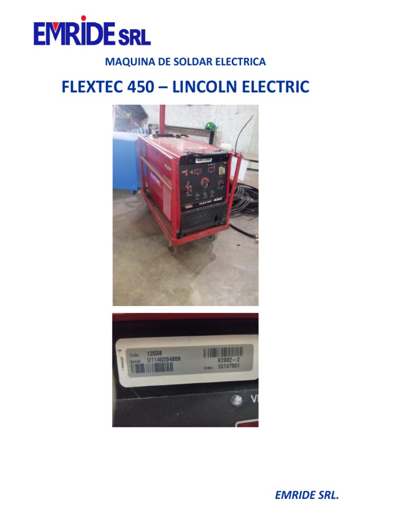 MAQUINA DE SOLDAR ELECTRIC FLEXTEC 450 | PDF