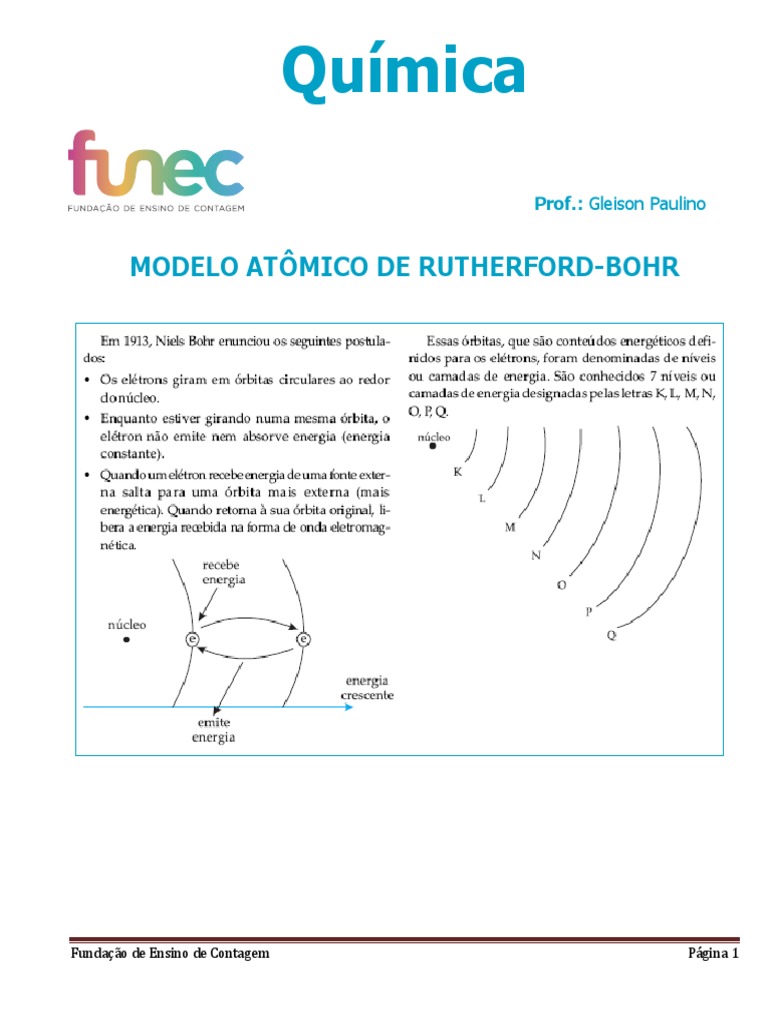 Modelo Atômico de Rutherford-Bohr | PDF
