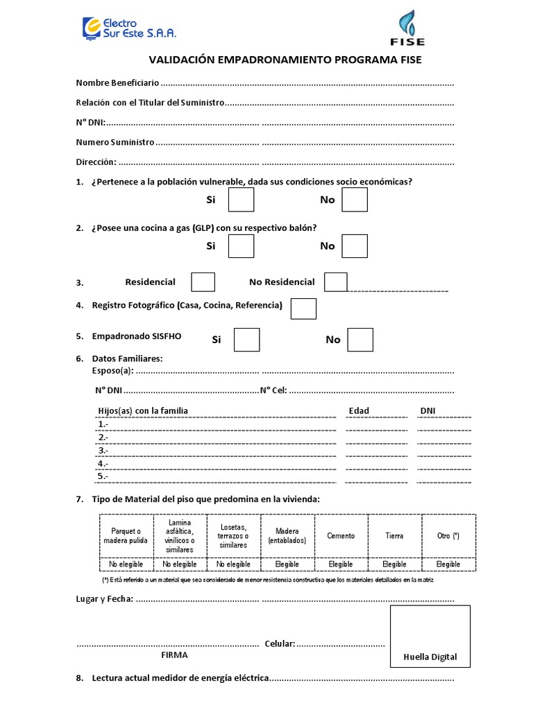 Validacion Empadronamiento FISE 2023 NUEVO | PDF Validacion Empadronamiento FISE 2023 NUEVO | PDF