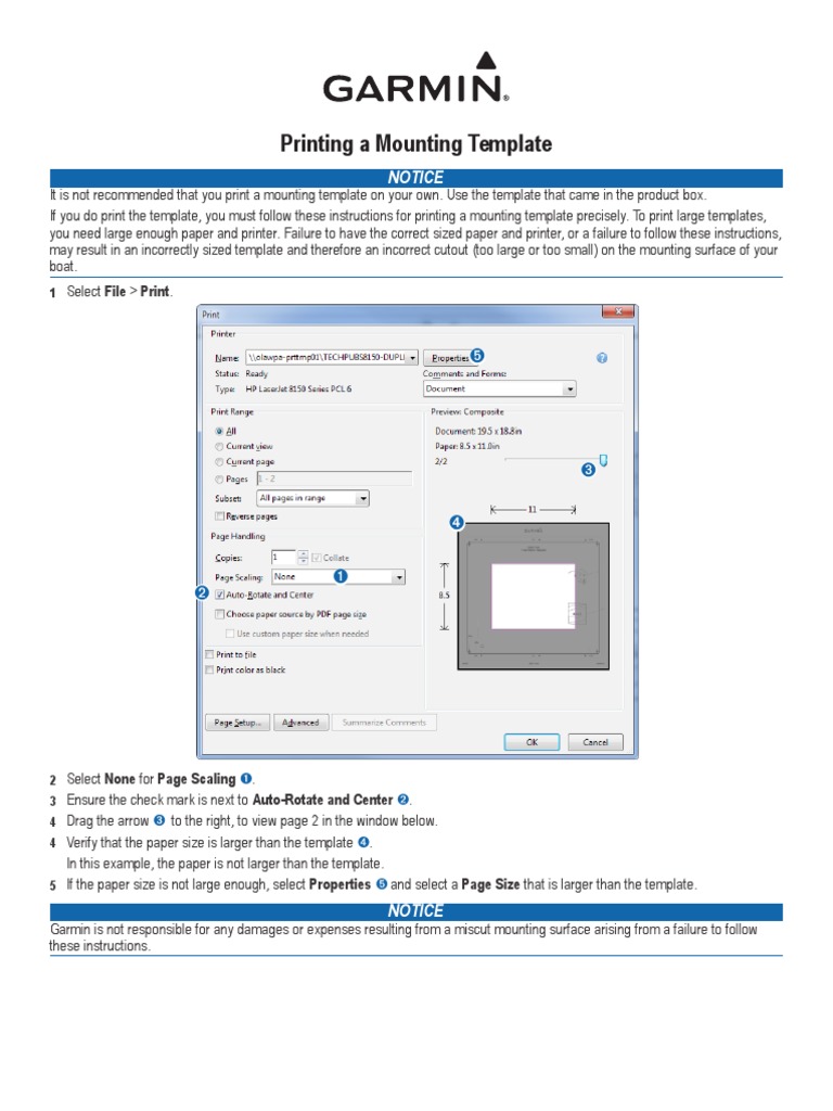 STRIKER 5 Flush Mount Template | PDF | Office Equipment | Printing