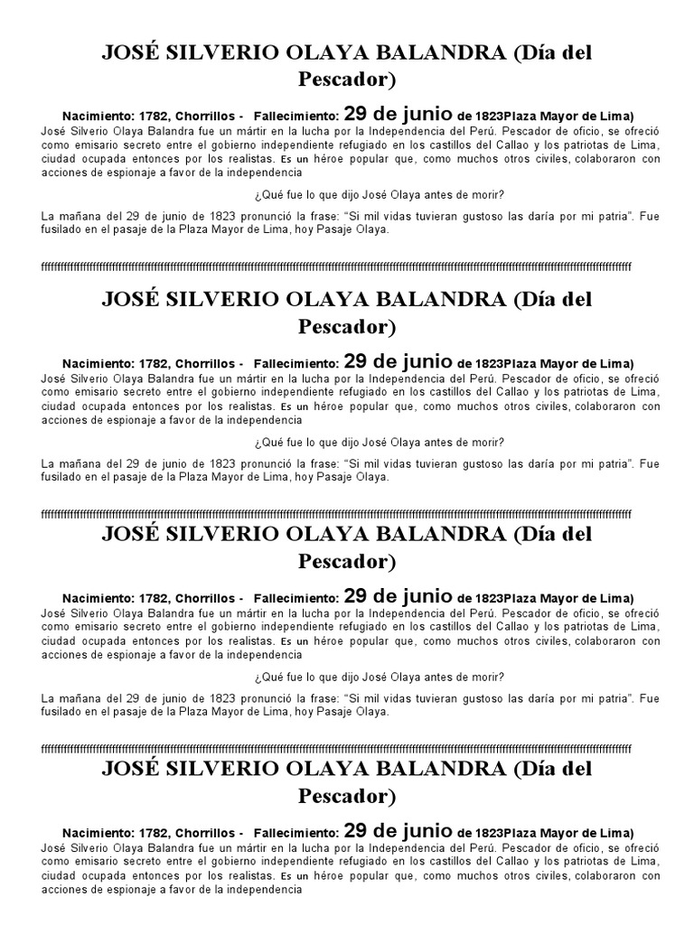 4 Julio Fechas Civicas JOSÉ SILVERIO OLAYA Dia Del Maerstro | PDF