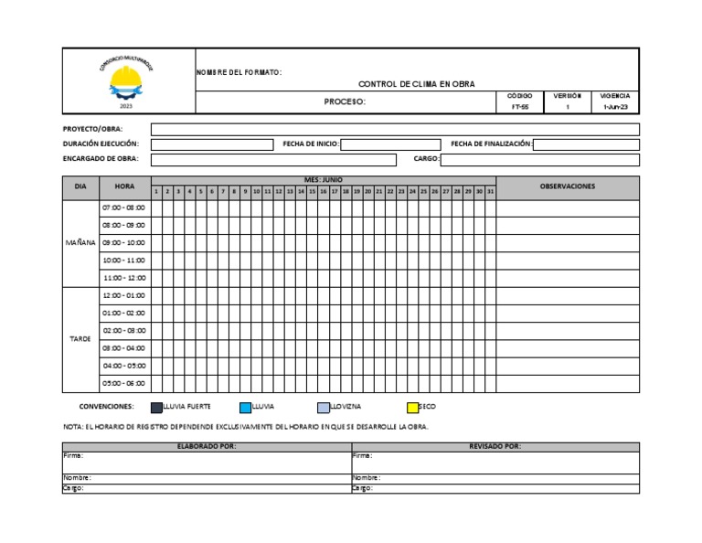 FT 55 Control de Clima en Obra | PDF