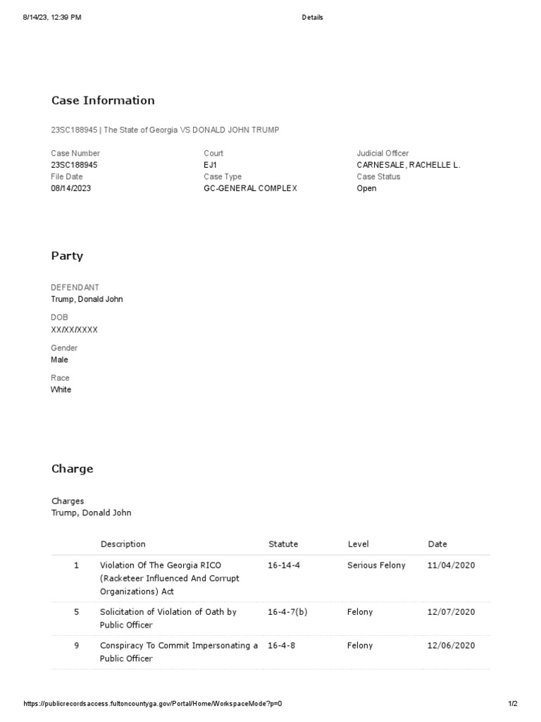 Trump Georgia RICO Case Details | PDF | Law