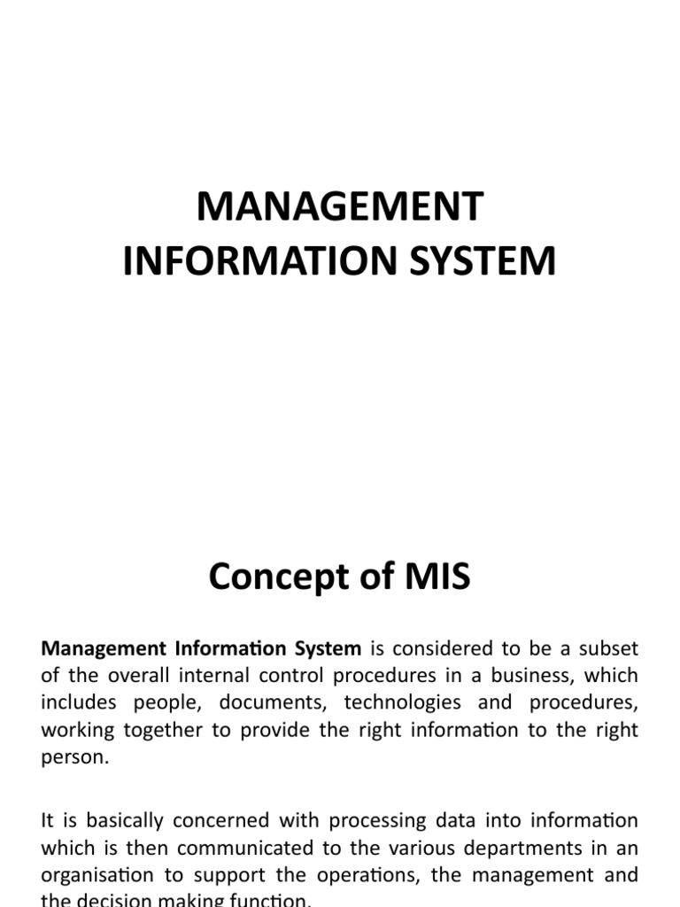 MIS Overview: Concepts and Functions | PDF | System | Information
