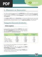 Presente de Indicativo: Verbos Regulares | PDF | Verbo | Pronombre