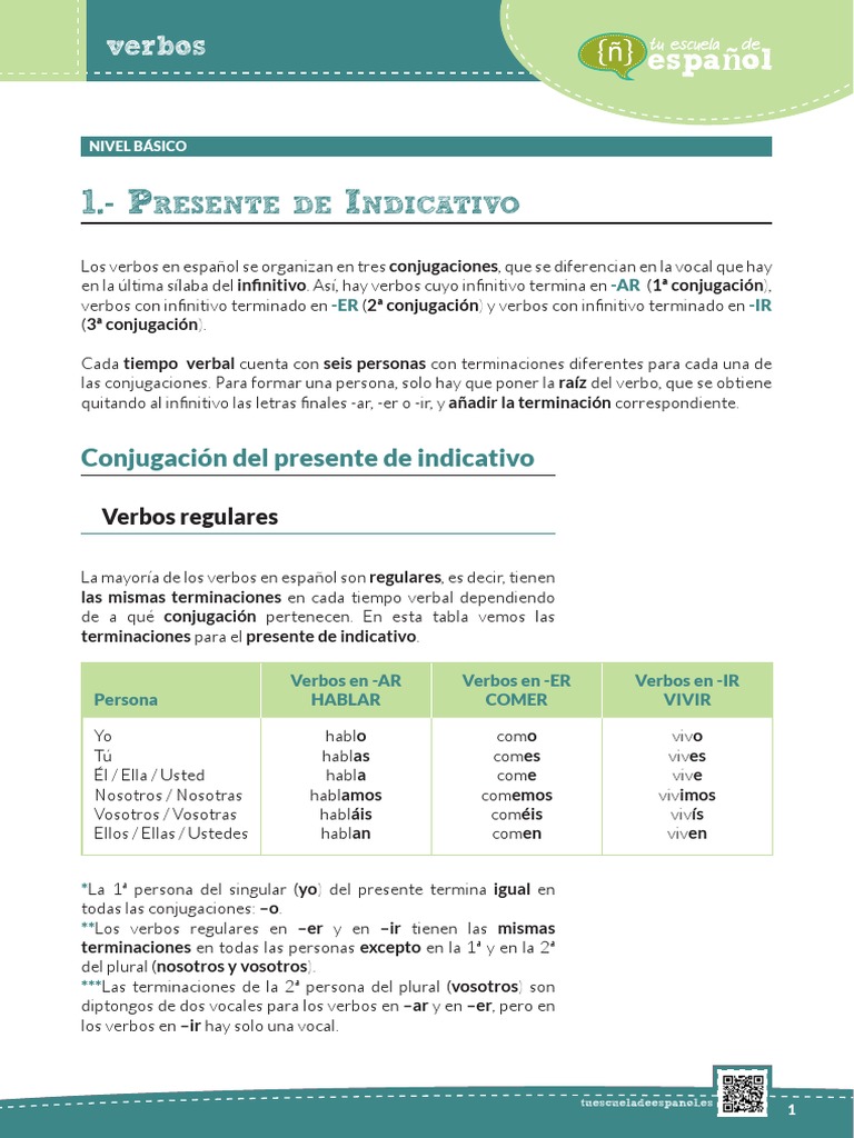 Libro Verbos Leccion de Ejemplo | PDF