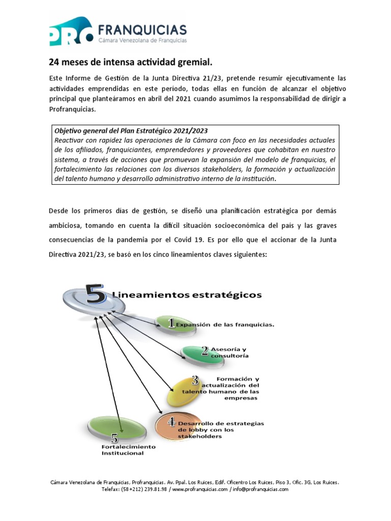 Informe de Gestión de La Junta Directiva 2021 2023 | PDF