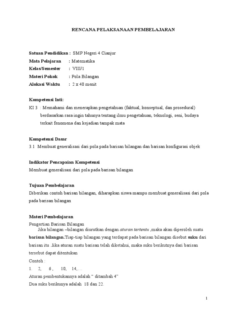 RPP Kelas 8 | PDF | Karier & Perkembangan