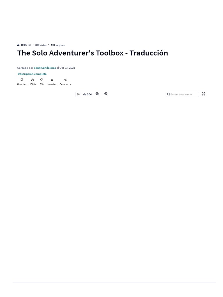 The Solo Adventurer's Toolbox - Traducción - PDF | PDF