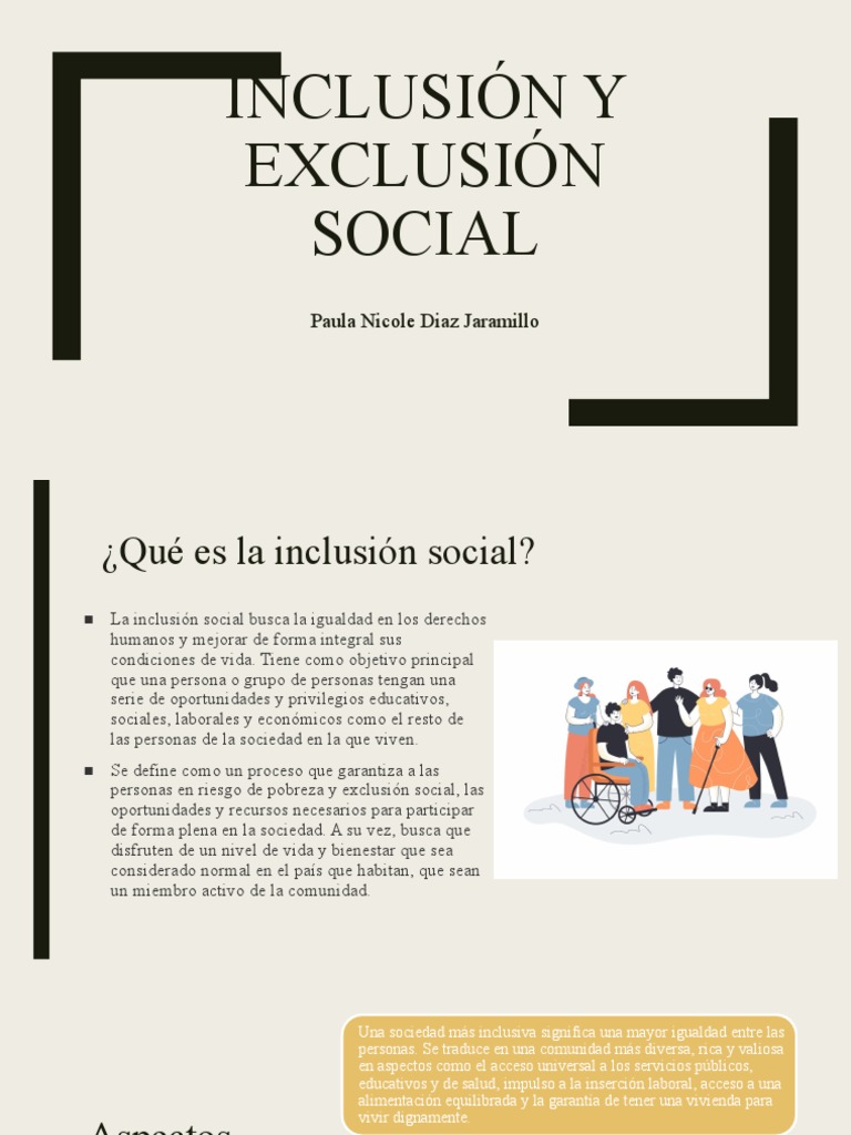 Inclusión y Exclusión Social: Claves | PDF | Inclusión (Educación ...