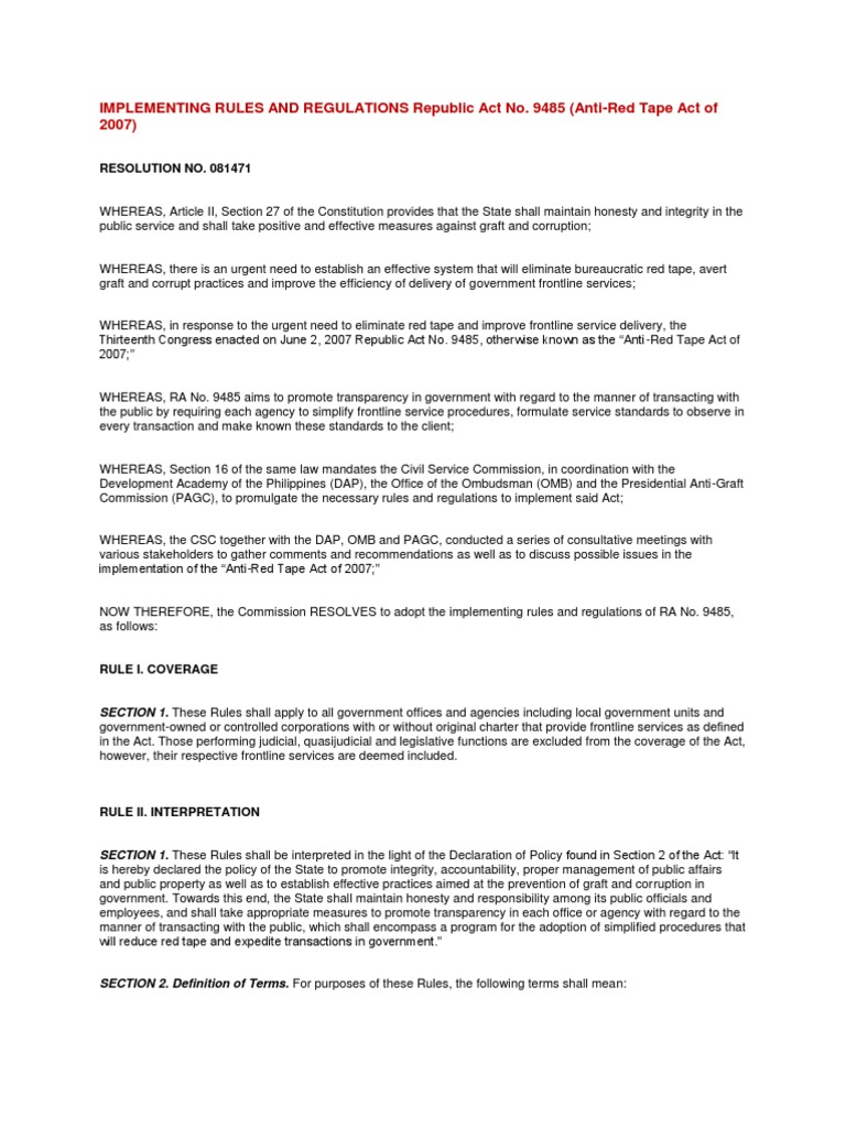 IRR of RA 9485 | PDF | Evaluation | Witness