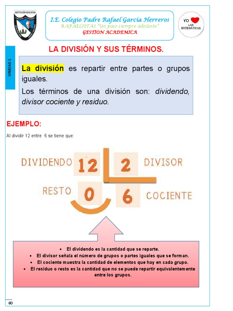 Conceptos y Ejercicios de División | PDF